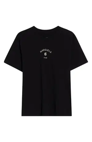 MAISON MARGIELA Signature Embroidered Logo Graphic T-shirt - Black