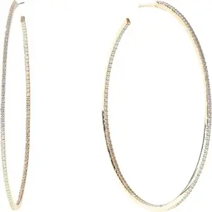 LANA JEWELRY 14k Gold Inside Out Diamond Hoop Earrings
