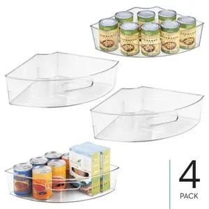 LINUS Lazy Susan 1/4 Wedge Bin With Handle, Set Of 4