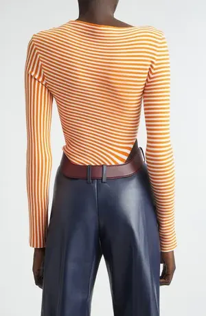 JEAN PAUL GAULTIER Stripe Long Sleeve Bodysuit