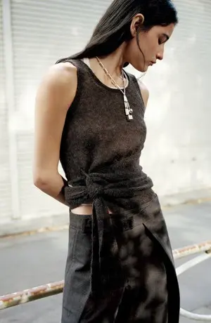 Mango Asymmetric Alpaca Tank Top