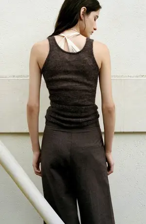 Mango Asymmetric Alpaca Tank Top