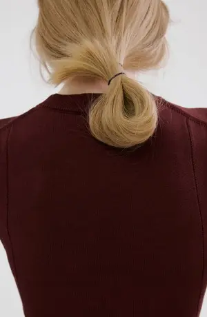Mango Knit Column Midi Dress - Wine