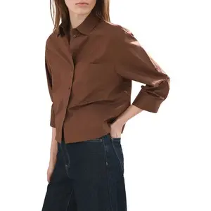 Mango Striped Cotton Button-up Shirt - Brown