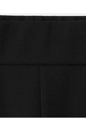 Mango Side Piped Knit Wide Leg Pants - Black