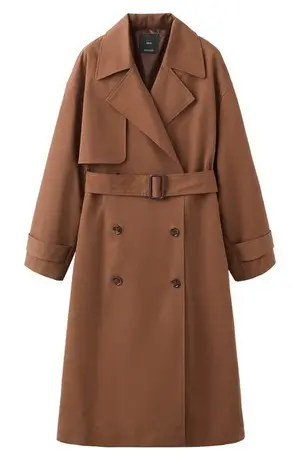 Mango Long Double Breasted Trench Coat