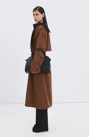 Mango Long Double Breasted Trench Coat