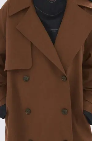 Mango Long Double Breasted Trench Coat