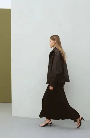 Mango Oversized Leather Jacket