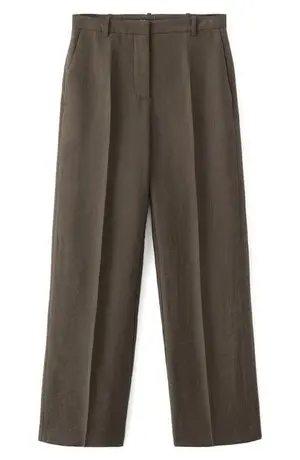 Mango Lyocell Blend Straight Leg Trousers