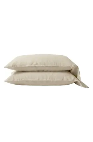 POM POM AT HOME Set Of 2 Linen Pillowcases - Flax