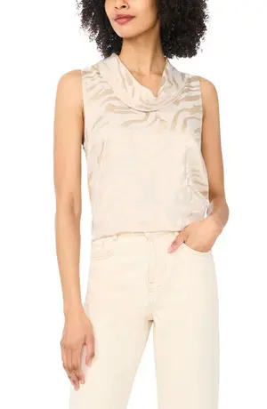 Vince Camuto Sleeveless Cowl Neck Top - Birch