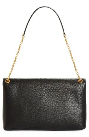 Saint Laurent Cassandre Lambskin Pouch With Chain - Noir