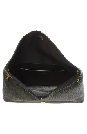 Saint Laurent Cassandre Lambskin Pouch With Chain - Noir