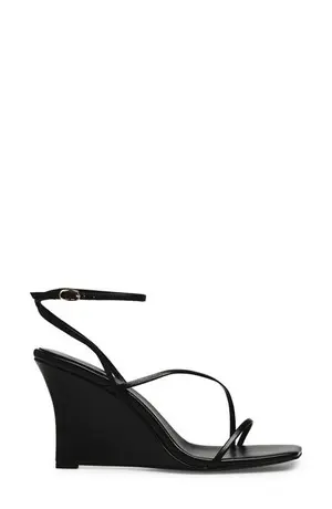 Jeffrey Campbell Highlight Ankle Strap Wedge Sandal - Black