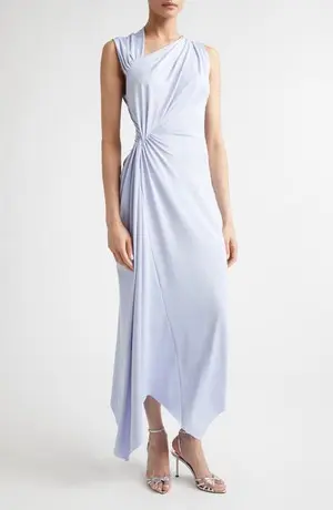 Victoria Beckham Asymmetric Stretch Jersey Midi Dress