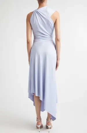 Victoria Beckham Asymmetric Stretch Jersey Midi Dress