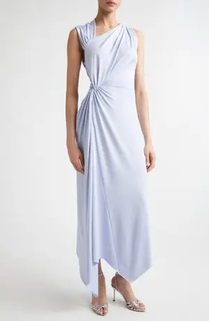 Victoria Beckham Asymmetric Stretch Jersey Midi Dress