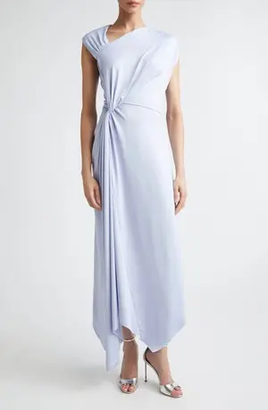 Victoria Beckham Asymmetric Stretch Jersey Midi Dress