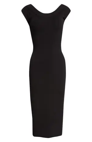 Versace Cotton-blend Sweater Dress With Plunge Back