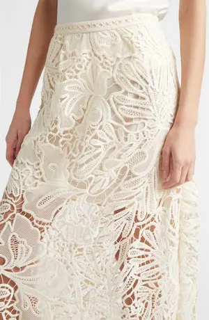 Ulla Johnson Gallina Corded Lace Midi Skirt