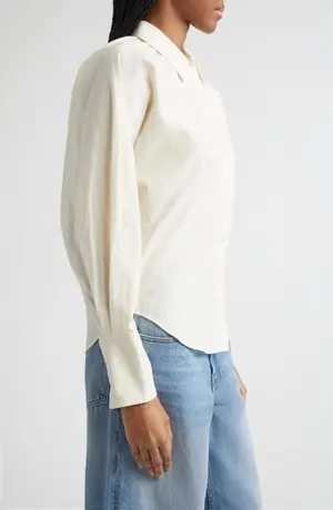 Ossou Ridge Crinkled Cotton Poplin Button-up Shirt
