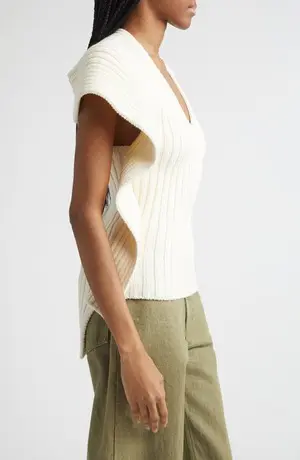 Ossou Greer Cutout Ribbed Cotton Sweater