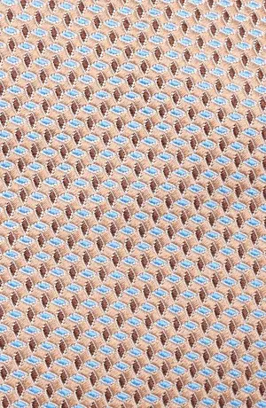 David Donahue Geo Jacquard Silk Tie - Cocoa