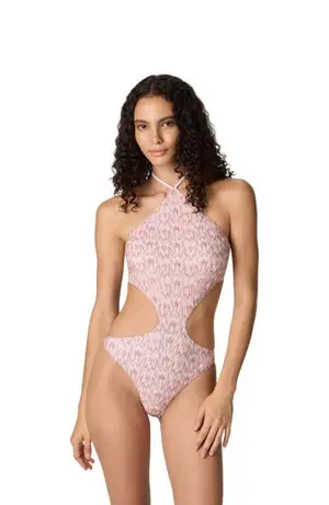 Missoni Trikini In Lamé Viscose With Foliage Motif - Multicoloured