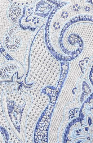 David Donahue Paisley Silk Standard Neck Tie - Pearl