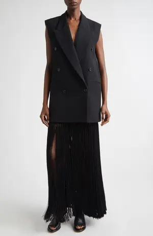 Michael Kors Wool Gabardine Tasseled Miniskirt