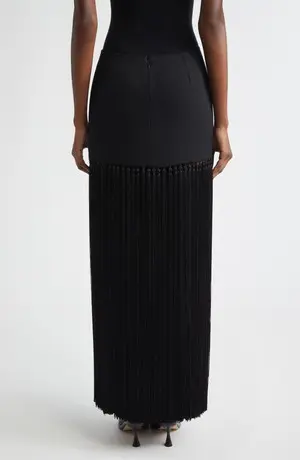 Michael Kors Wool Gabardine Tasseled Miniskirt