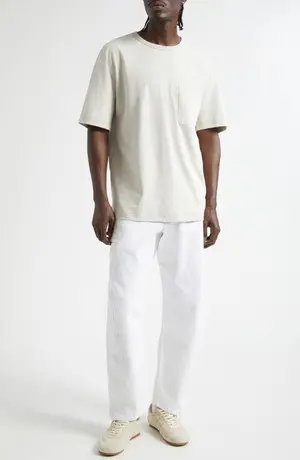 LEMAIRE Boxy Cotton & Linen T-shirt - Pearl