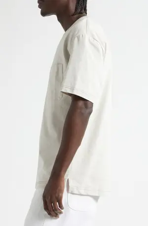 LEMAIRE Boxy Cotton & Linen T-shirt - Pearl
