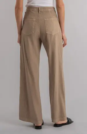 Kut From The Kloth High Waist Wide Leg Linen Blend Pants