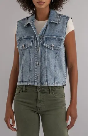 Kut From The Kloth Frankie Crop Denim Vest