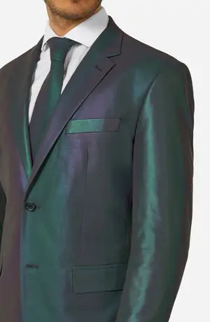 Opposuits Reflective Perspective Iridescent Slim Fit Two-piece Suit & Tie Set