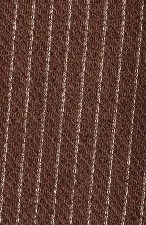 PERCIVAL Sorrento Pinstripe Cotton & Linen Button-up Overshirt - Brown