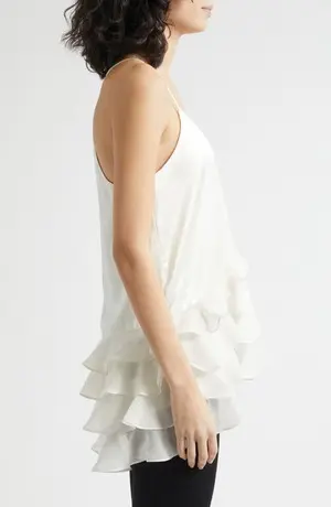 Cinq À Sept Cabrina Silk Ruffle Top