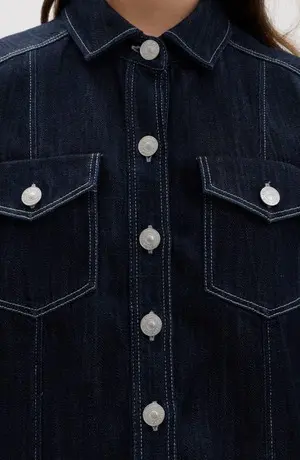 M&s Denim Short Sleeve Shirt