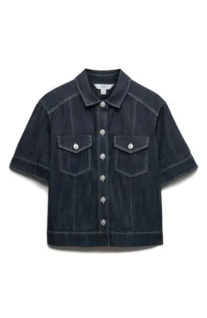 M&s Denim Short Sleeve Shirt