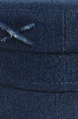 Ruslan Baginskiy Distressed Denim Newsboy Cap - Blue