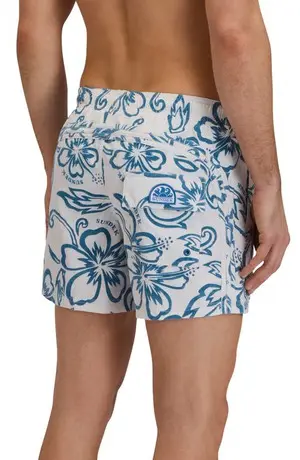 Sundek Printed Swim Trunks - Ghost