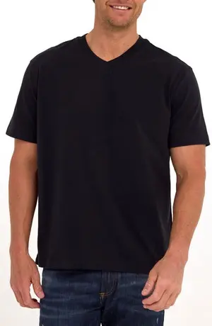 THREADS 4 THOUGHT Roger Relaxed Fit V-neck Cotton Jersey T-shirt - Black