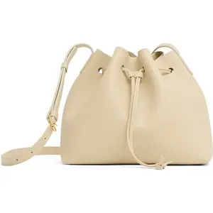 MANSUR GAVRIEL Leather Drawstring Bucket Bag - Crema