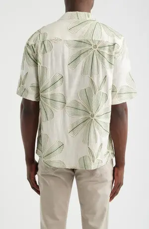 CORRIDOR Floral Appliqué Camp Shirt