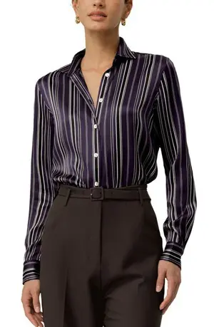 Lilysilk Striped Silk Charmeuse Shirt