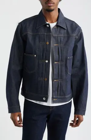BRAIN DEAD Selvedge Denim Trucker Jacket - Indigo