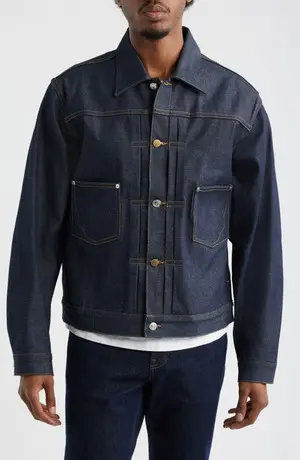 BRAIN DEAD Selvedge Denim Trucker Jacket - Indigo