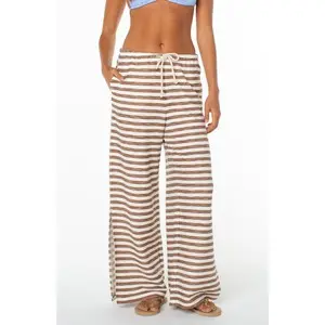 Roxy Beach Breeze Stripe Drawstring Pants - Brownie